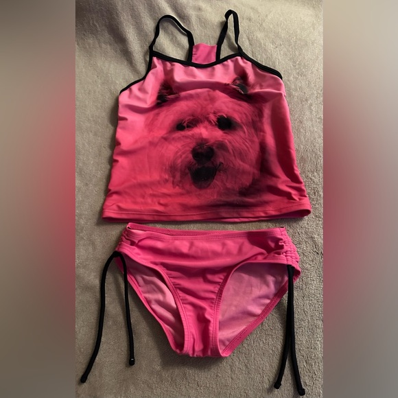 Justice | Swim | Justice Girls Tankini 2piece 2pc Swimsuit Pink Graphic ...